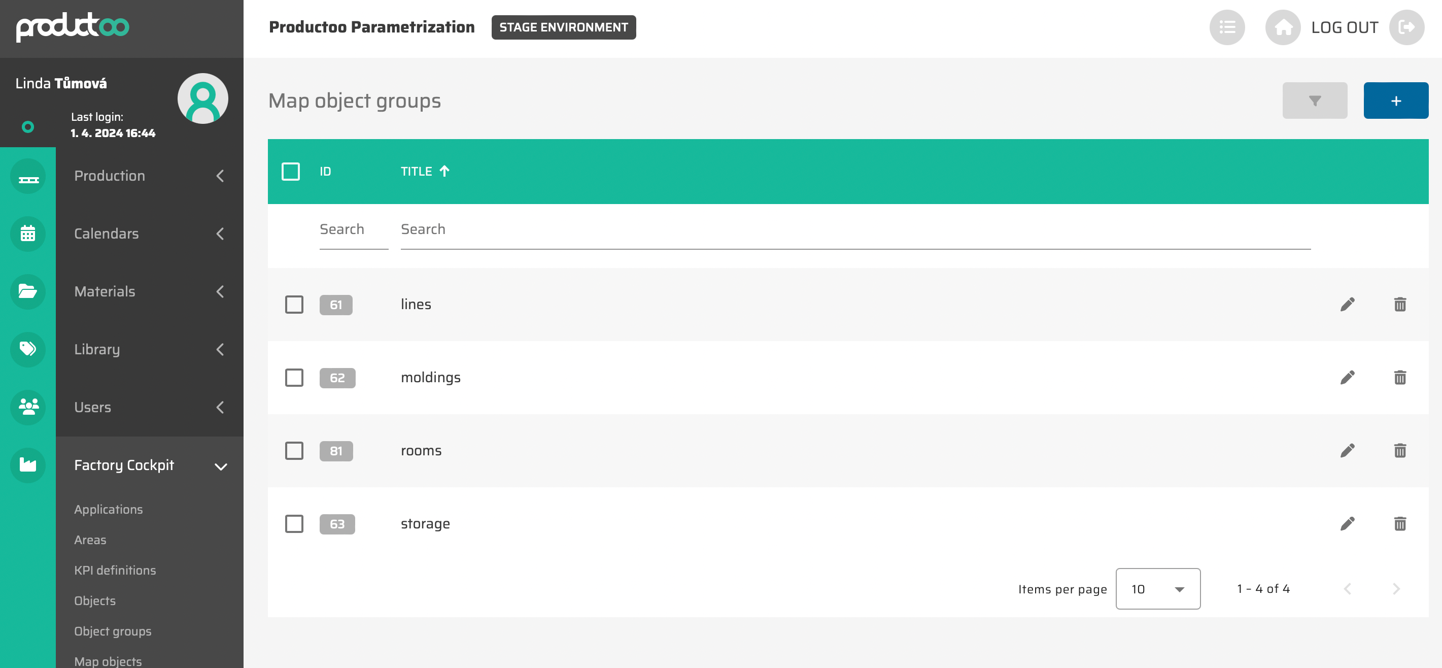 Map object groups